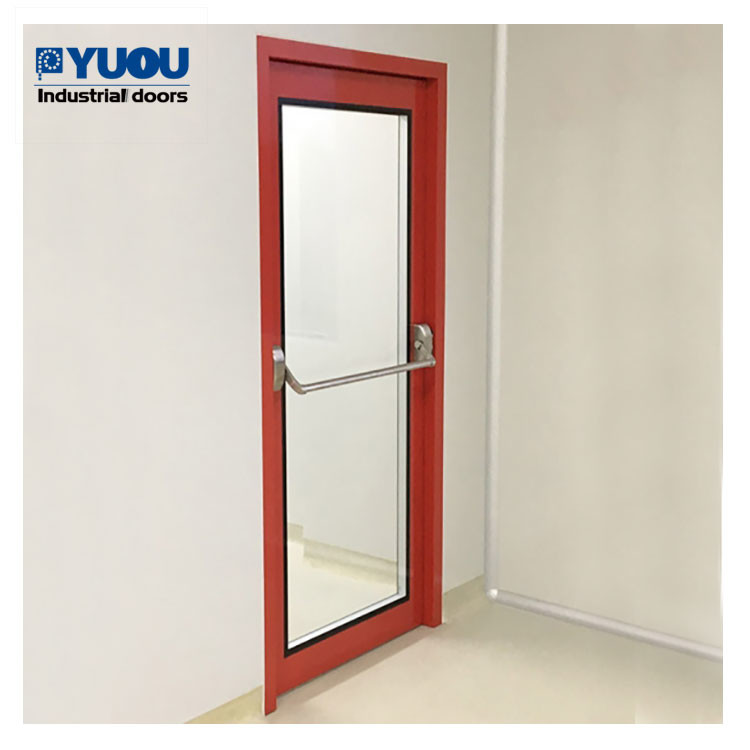 Blue GMP Powder Coated Steel Doors 1.5mm Frame Stainless Steel Swing Door