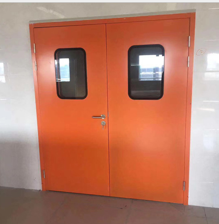 GMP Grey Metal Pharmaceutical Clean Room Door 1.5mm Frame Decoration
