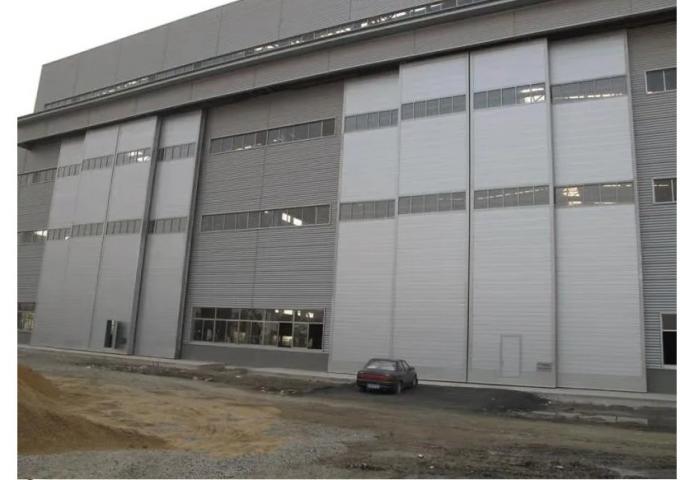 Sliding Bifold Aircraft Hangar Doors Steel Automatic 22m height 100m ...