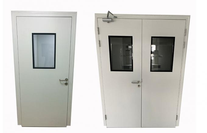 GMP Grey Metal Pharmaceutical Clean Room Door 1.5mm Frame Decoration